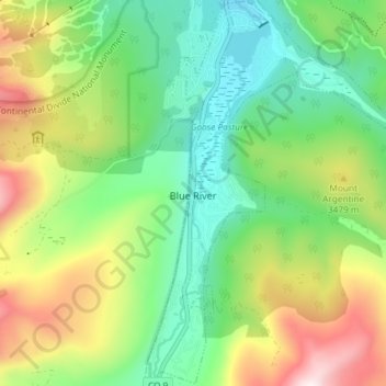 Blue River topographic map, elevation, terrain