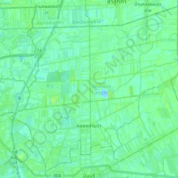 Khlong Sam Wa District topographic map, elevation, terrain