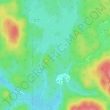 Winnie Lake topographic map, elevation, terrain