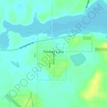 Timber Lake topographic map, elevation, terrain