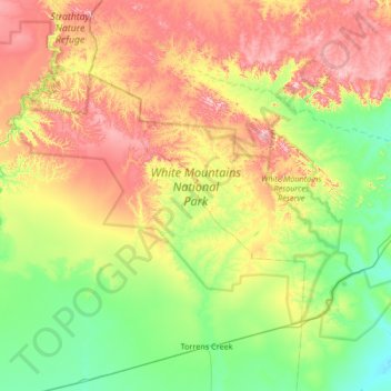 White Mountains National Park topographic map, elevation, terrain