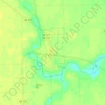 Laura topographic map, elevation, terrain