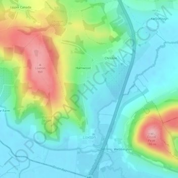 Loxton topographic map, elevation, terrain