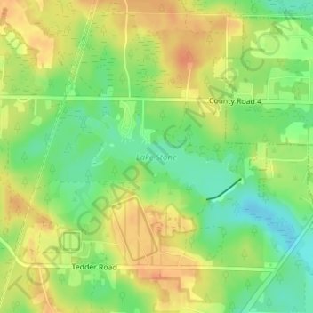 Lake Stone topographic map, elevation, terrain