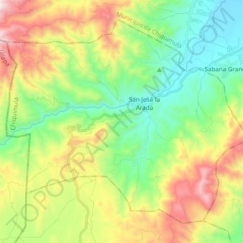 San José la Arada topographic map, elevation, terrain