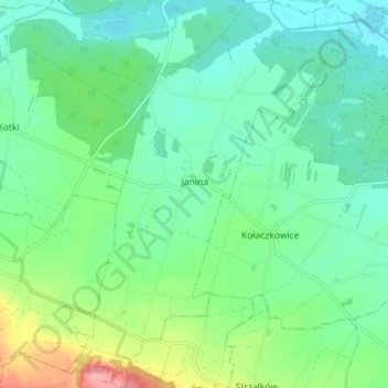 Janina topographic map, elevation, terrain