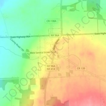 Village of Ovid topographic map, elevation, terrain