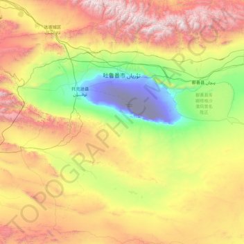 Gaochang District topographic map, elevation, terrain