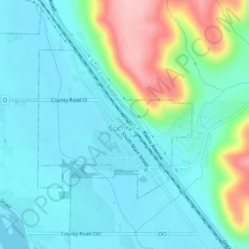 Cochrane topographic map, elevation, terrain