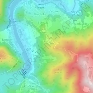 Unista topographic map, elevation, terrain