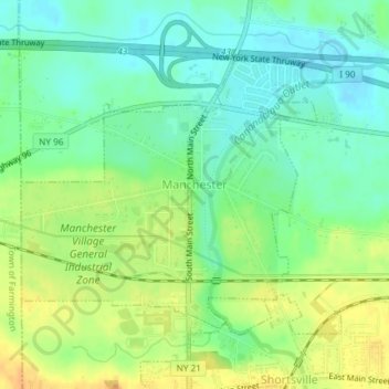 Village of Manchester topographic map, elevation, terrain