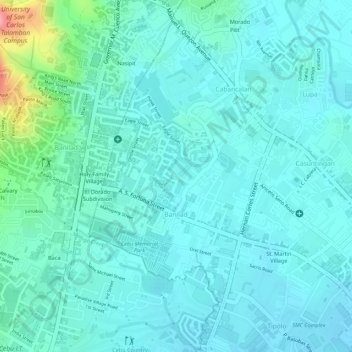 Banilad topographic map, elevation, terrain