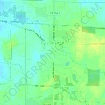 Clarence Center topographic map, elevation, terrain