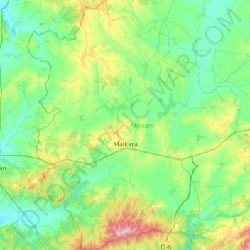 Malkara topographic map, elevation, terrain