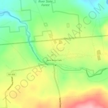 St. Regis Falls topographic map, elevation, terrain