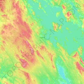 Juuka topographic map, elevation, terrain