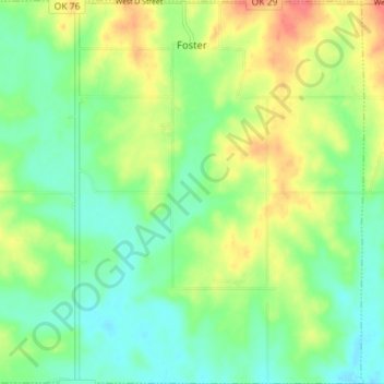 Foster topographic map, elevation, terrain