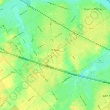 El Talar topographic map, elevation, terrain
