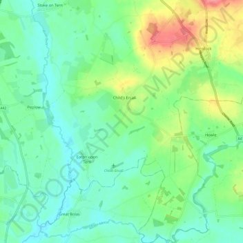 Child's Ercall topographic map, elevation, terrain