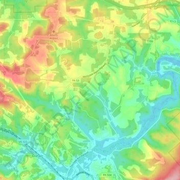 Morris Township topographic map, elevation, terrain