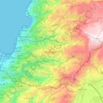 Matn District topographic map, elevation, terrain