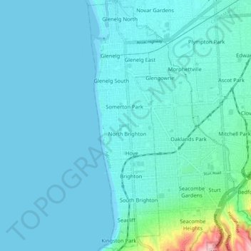 City of Holdfast Bay topographic map, elevation, terrain