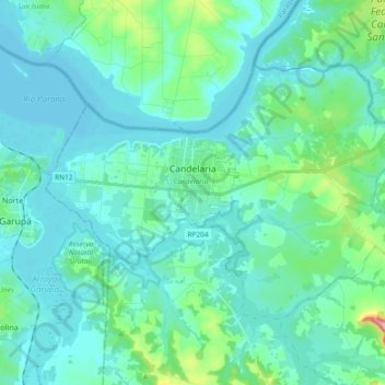 Municipio de Candelaria topographic map, elevation, terrain