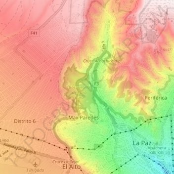 Max Paredes topographic map, elevation, terrain