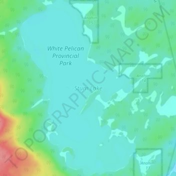 Stum Lake topographic map, elevation, terrain