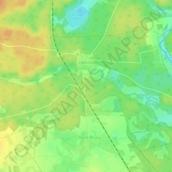 Zawada topographic map, elevation, terrain