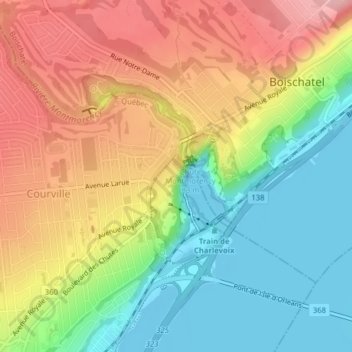 Parc de la Chute-Montmorency topographic map, elevation, terrain