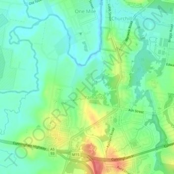 Yamanto topographic map, elevation, terrain