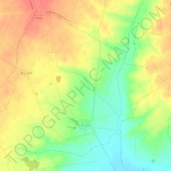 Prado topographic map, elevation, terrain