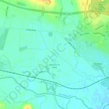 Marston on Dove CP topographic map, elevation, terrain