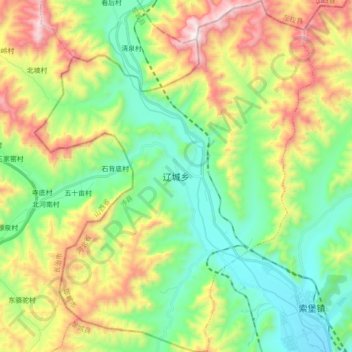 Liaocheng topographic map, elevation, terrain