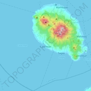 Catarman topographic map, elevation, terrain