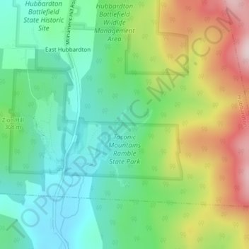 Taconic Mountains Ramble State Park topographic map, elevation, terrain