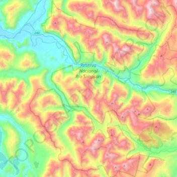 Reserva Nacional Río Simpson topographic map, elevation, terrain