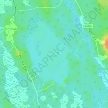 Courtneys Lake topographic map, elevation, terrain