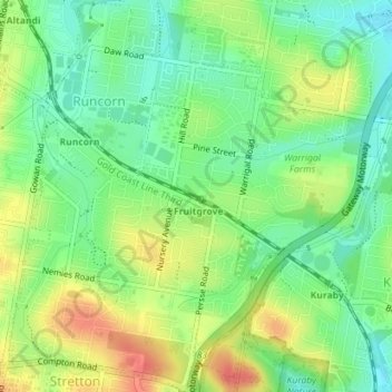 Runcorn topographic map, elevation, terrain