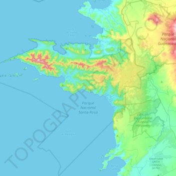 Parque Nacional Santa Rosa topographic map, elevation, terrain