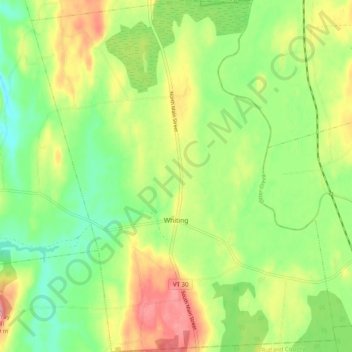 Whiting topographic map, elevation, terrain