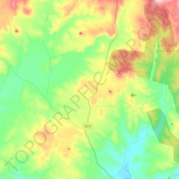 Ando topographic map, elevation, terrain