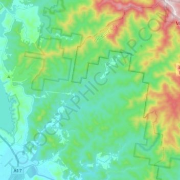 England Creek topographic map, elevation, terrain