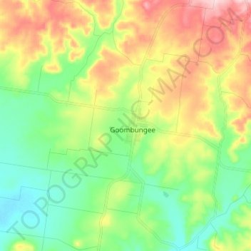 Goombungee topographic map, elevation, terrain