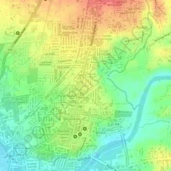 Kumintang Ilaya topographic map, elevation, terrain