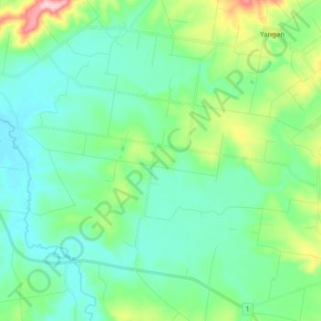 Junabee topographic map, elevation, terrain
