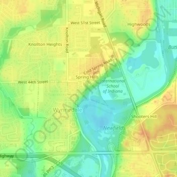 Spring Hill topographic map, elevation, terrain