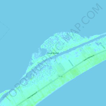 Goat Island topographic map, elevation, terrain