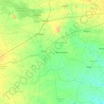 Dudu topographic map, elevation, terrain